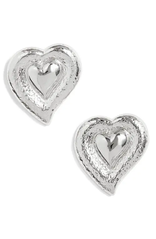 FRASIER STERLING Praque Heart Shaped Earrings - Silver
