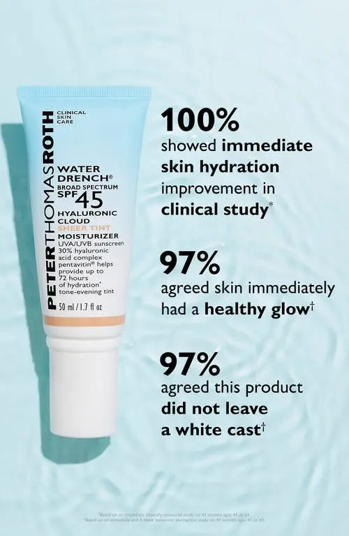 PETER THOMAS ROTH Water Drench® Broad Spectrum Spf 45 Hyaluronic Sheer Tint Moisturizer