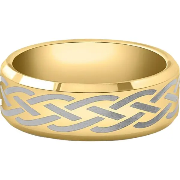 BLISS DIAMOND Gold Plated Tungsten Celtic Band - Gold Tungsten