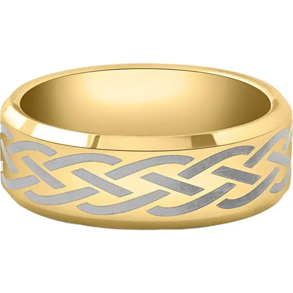 BLISS DIAMOND Gold Plated Tungsten Celtic Band - Gold Tungsten