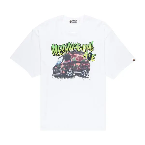 A BATHING APE Car Graphic T-shirt - White