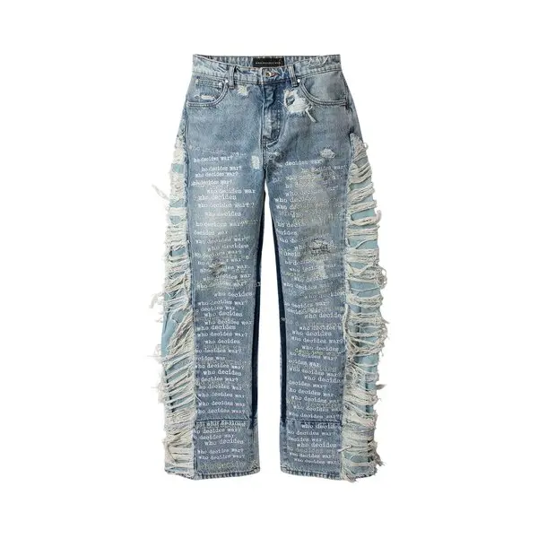 WHO DECIDES WAR Ultra Flare Scripture Denim