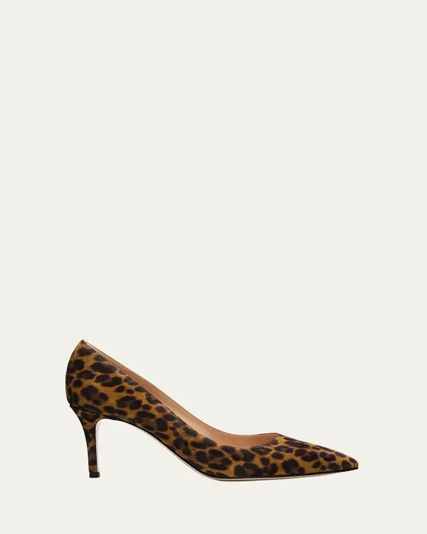 GIANVITO ROSSI Leopard-print Suede Pumps
