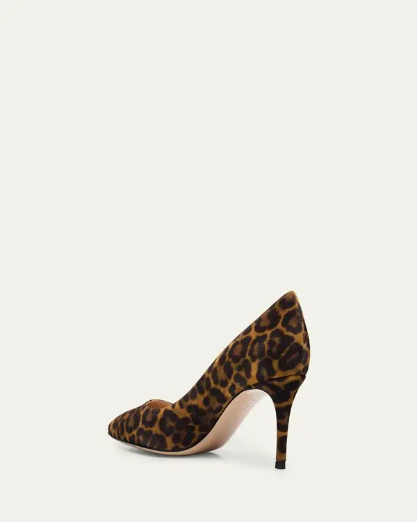 GIANVITO ROSSI Leopard-print Suede Pumps