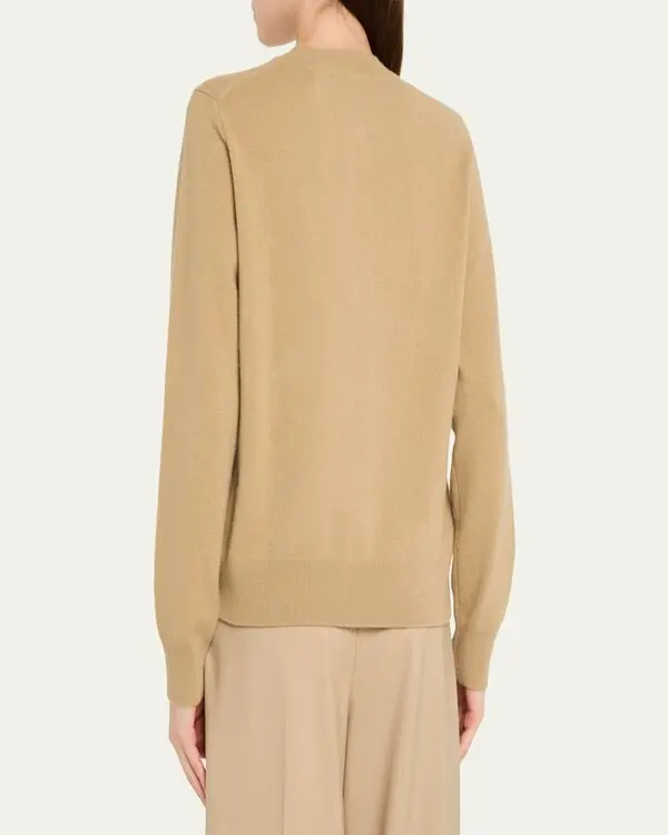 Burberry Cashmere Crewneck Cardigan - Flax