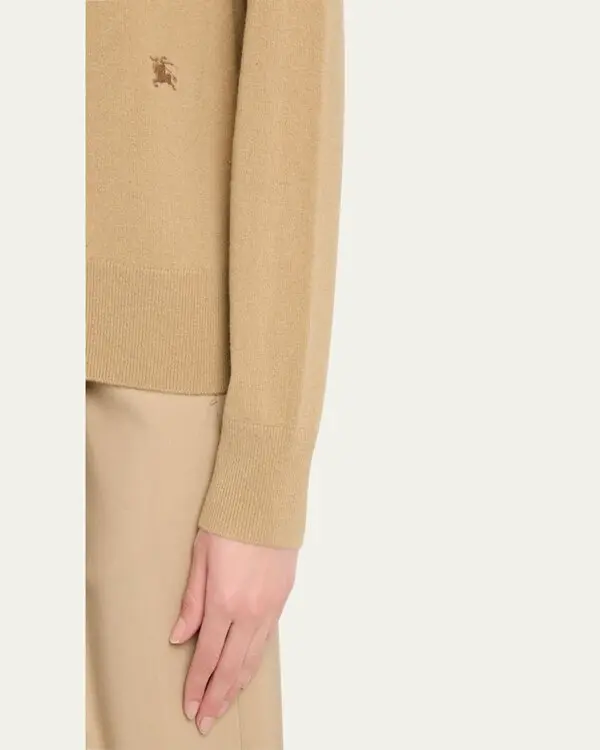 Burberry Cashmere Crewneck Cardigan - Flax