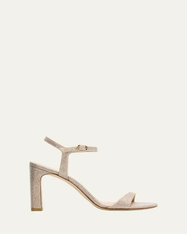 STUART WEITZMAN Babette Metallic Ankle-strap Sandals - Beige