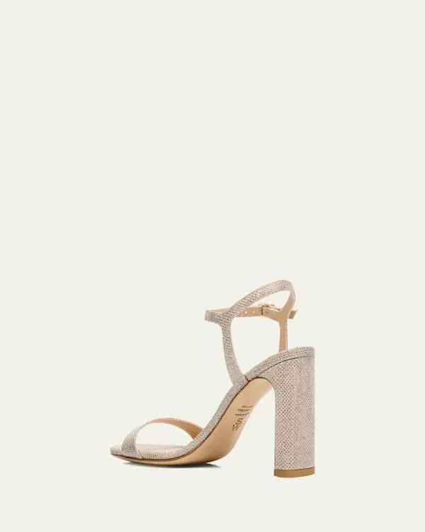 STUART WEITZMAN Babette Metallic Ankle-strap Sandals - Beige