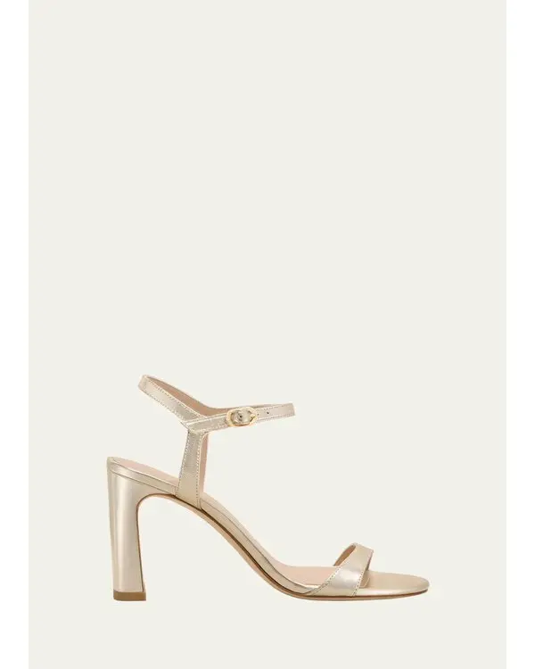 STUART WEITZMAN Babette Metallic Ankle-strap Sandals - Light Gold