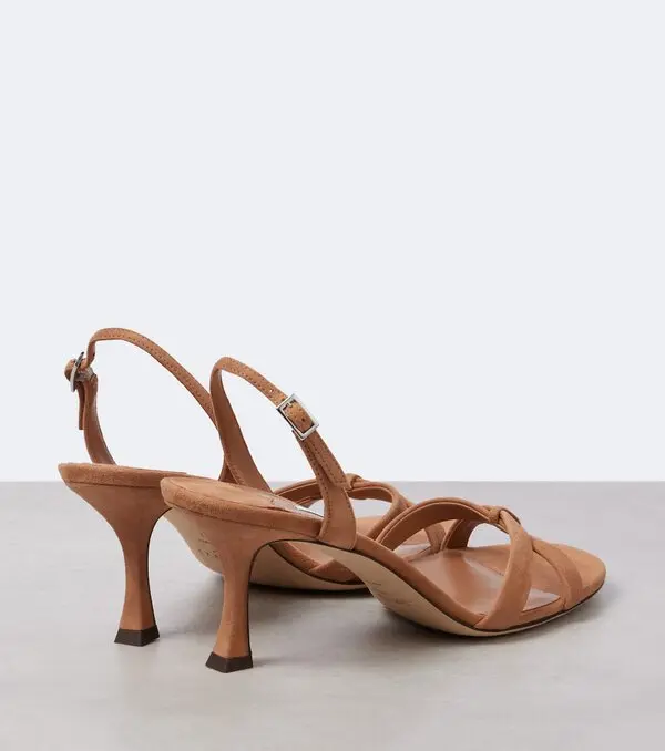 JIMMY CHOO Elsy 70 Suede Sandals - Brown