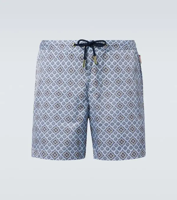 Orlebar Brown Bulldog Drawcord Printed Swim Trunks - Blue