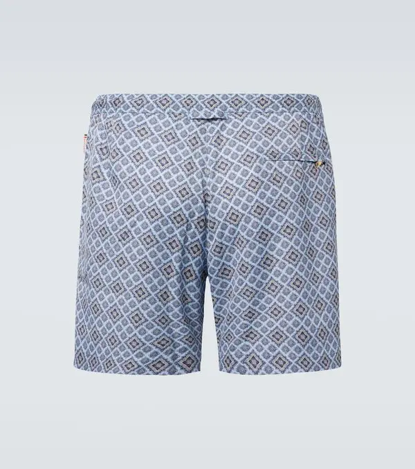 Orlebar Brown Bulldog Drawcord Printed Swim Trunks - Blue