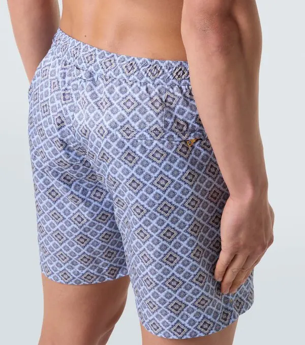Orlebar Brown Bulldog Drawcord Printed Swim Trunks - Blue