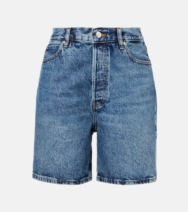 FRAME High-rise Denim Shorts - Blue