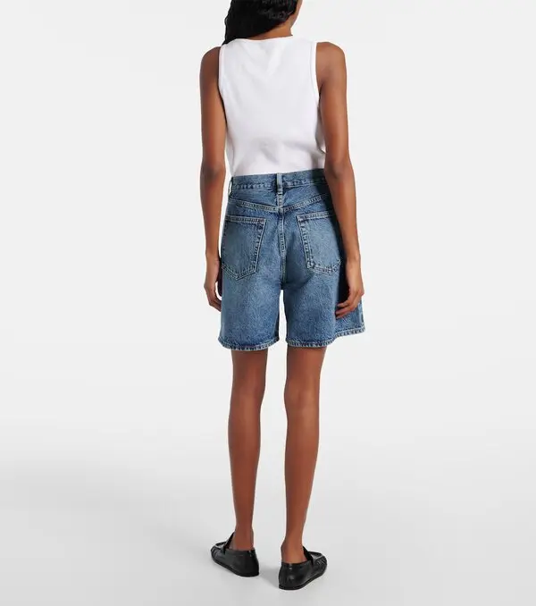 FRAME High-rise Denim Shorts - Blue