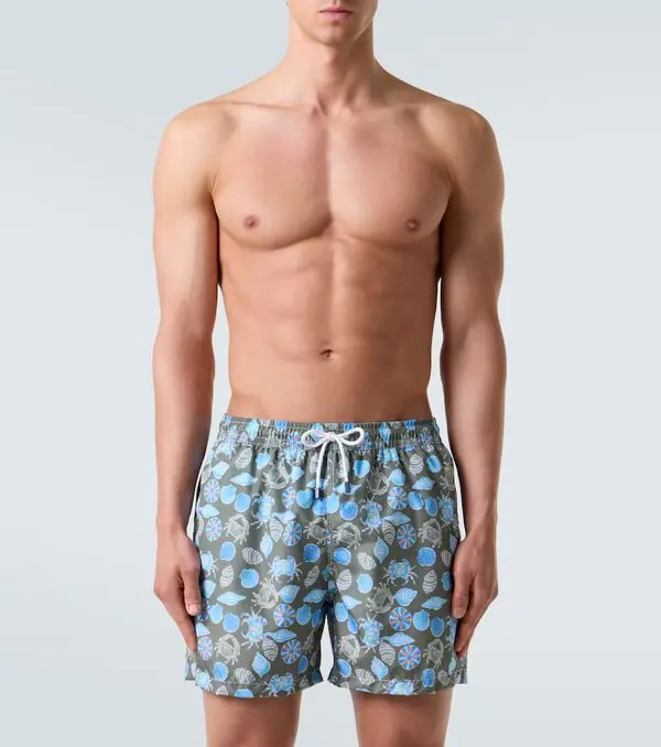 Fedeli Madeira Printed Swim Trunks - Green
