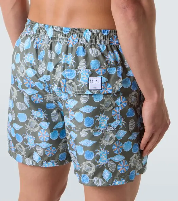 Fedeli Madeira Printed Swim Trunks - Green