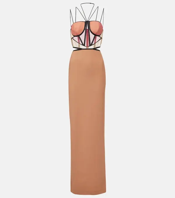 NENSI DOJAKA Leila Bustier Gown - Beige