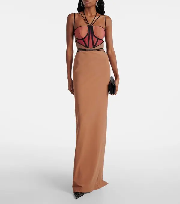 NENSI DOJAKA Leila Bustier Gown - Beige