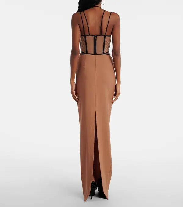 NENSI DOJAKA Leila Bustier Gown - Beige