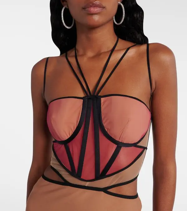NENSI DOJAKA Leila Bustier Gown - Beige