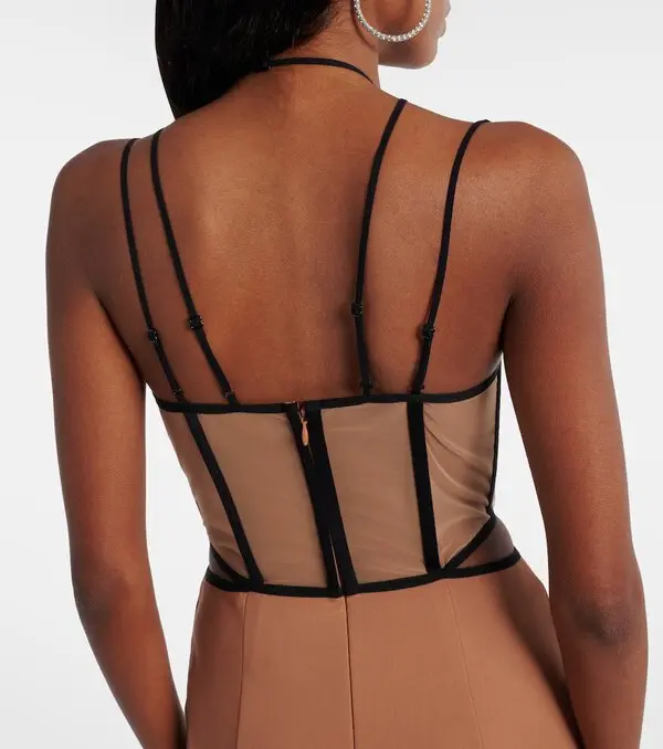 NENSI DOJAKA Leila Bustier Gown - Beige