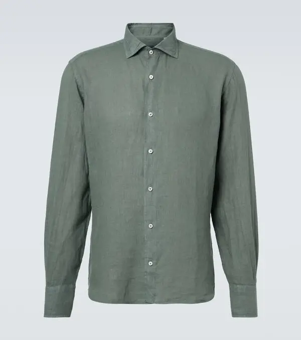 Fedeli Nick Linen Shirt - Green