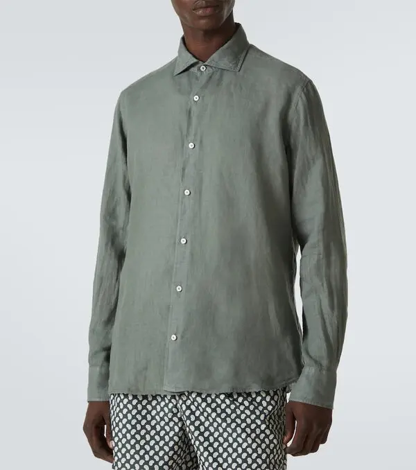 Fedeli Nick Linen Shirt - Green