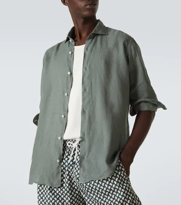 Fedeli Nick Linen Shirt - Green