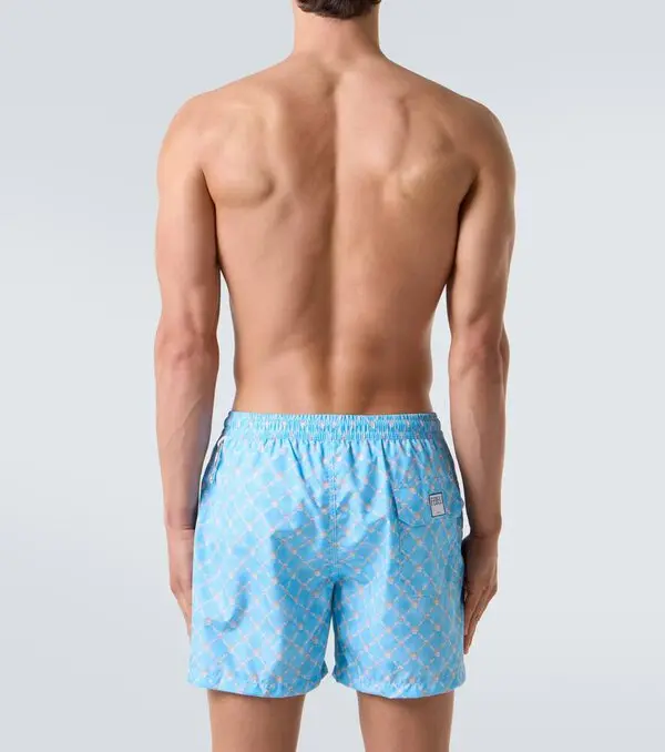 Fedeli Madeira Printed Swim Trunks - Blue