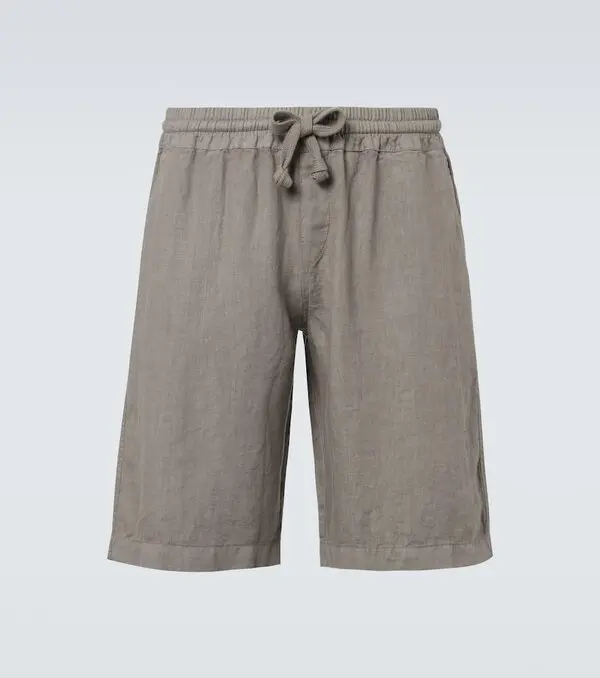 Fedeli Vico Linen Bermuda Shorts - Brown