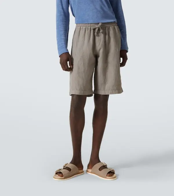 Fedeli Vico Linen Bermuda Shorts - Brown