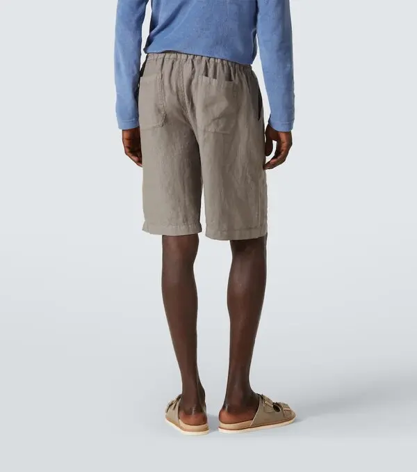 Fedeli Vico Linen Bermuda Shorts - Brown