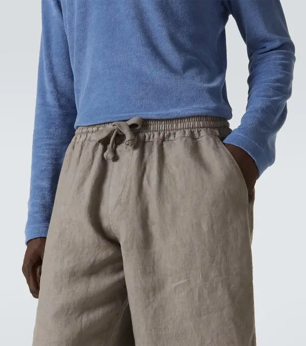Fedeli Vico Linen Bermuda Shorts - Brown