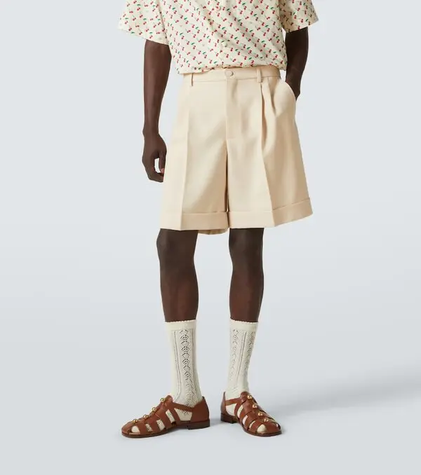 Valentino Garavani Wool Gabardine Bermuda Shorts