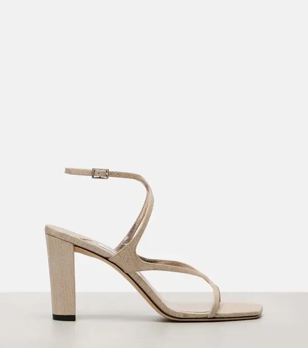 JIMMY CHOO Azie 85 Metallic Leather Sandals