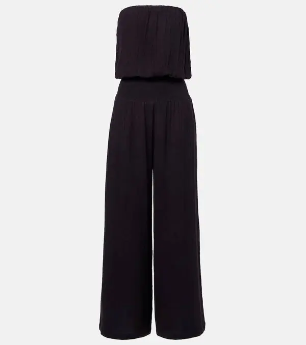 Melissa Odabash Naomi Strapless Cotton Jumpsuit - Black