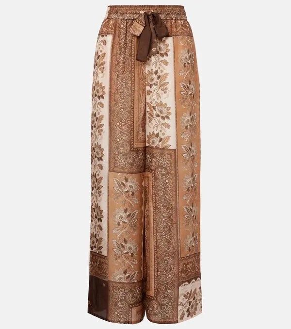 Zimmermann Lucky Printed Silk Straight Pants - Multicoloured