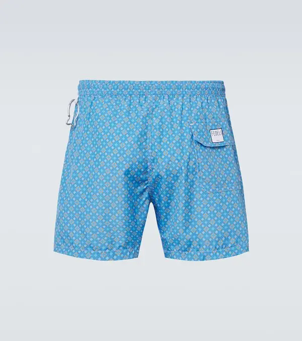Fedeli Madeira Floral Swim Trunks - Blue