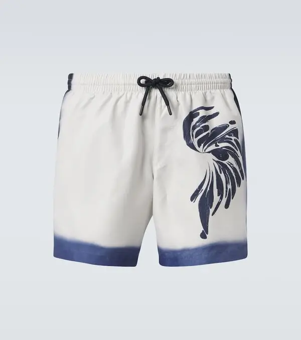 Dries Van Noten Printed Swim Trunks - White