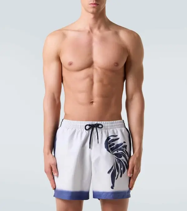 Dries Van Noten Printed Swim Trunks - White