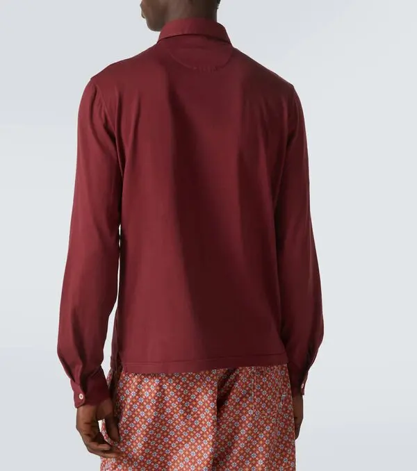 Fedeli Zero Cotton Jersey Polo Shirt - Burgundy