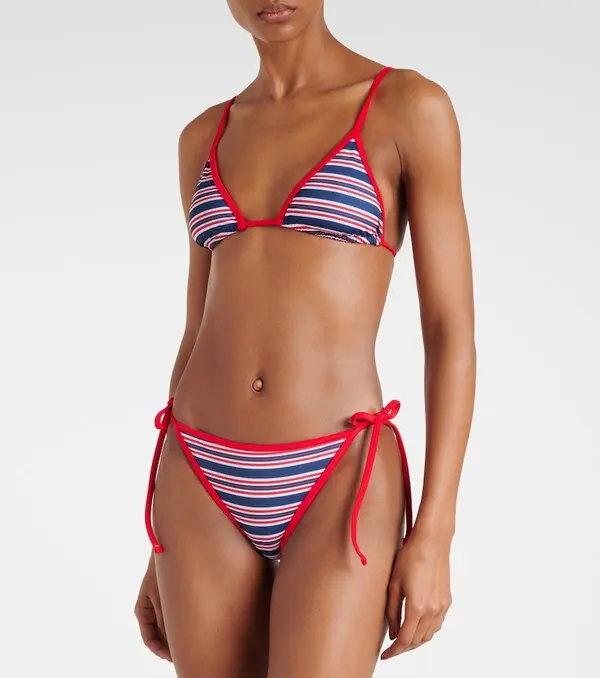 Jade Swim Ties Striped Bikini Bottoms - Multicoloured