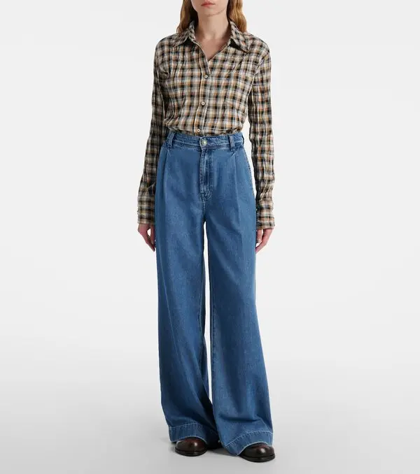 7 For All Mankind Pleated Wide-leg Jeans