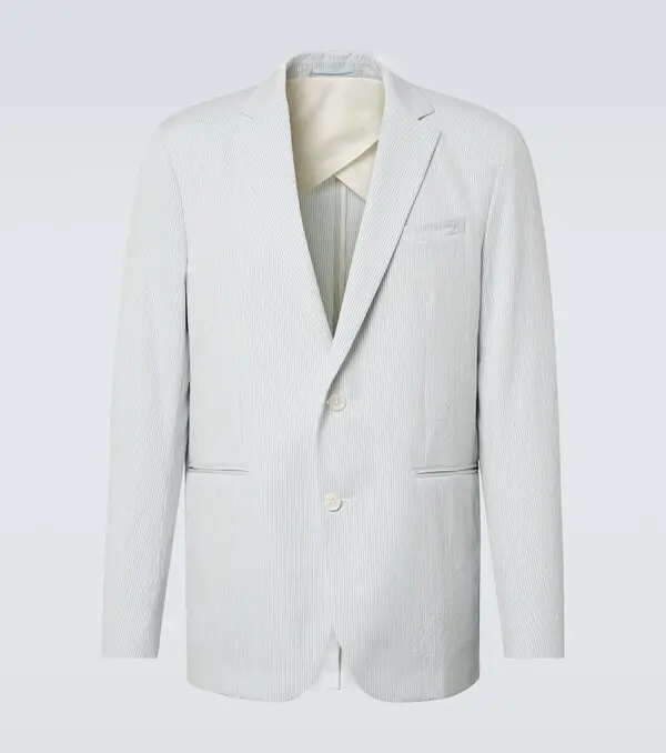 Orlebar Brown Garret Cotton-blend Seersucker Blazer - Blue