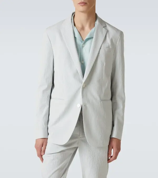 Orlebar Brown Garret Cotton-blend Seersucker Blazer - Blue
