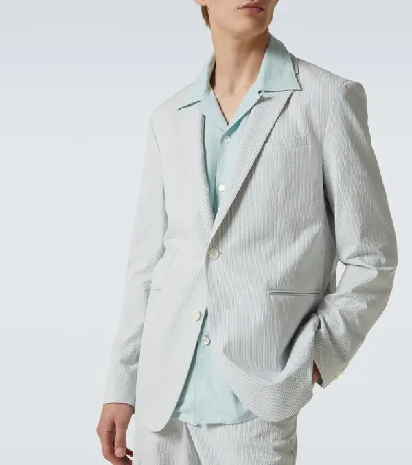 Orlebar Brown Garret Cotton-blend Seersucker Blazer - Blue