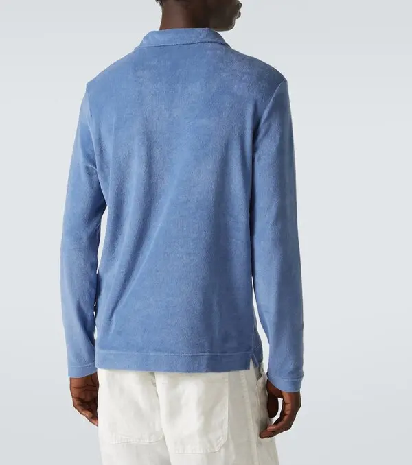 Fedeli Peter Cotton Terry Polo Shirt - Blue