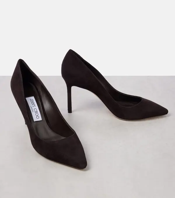 JIMMY CHOO Romy 85 Suede Pumps - Brown