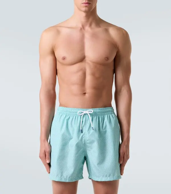 Fedeli Madeira Printed Swim Trunks - Green
